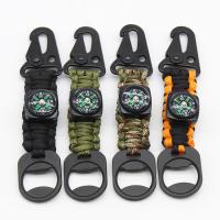 China Thin Wrist Flint Starters , Adjustable SOS LED Camping Survival Bracelet for sale