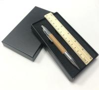 China Metal Zinc Alloy Keychain Pen Business Gift Set Wood Pen Wooden Keychains Laser Logo Luxury Corporate for sale