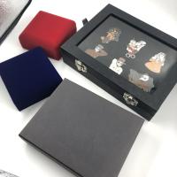 China Customized Lapel Pin Display With Plastic Transparent Window Box Double Lock for sale