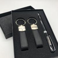 China Random Combination Promotional Business Gifts Pen Leather Metal Keychain Card Holder Set for sale