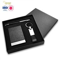 China Hot Sale Car Business Corporate Luxury Promotion Metal Keychain Pen Card Holder Gift Set For Men for sale
