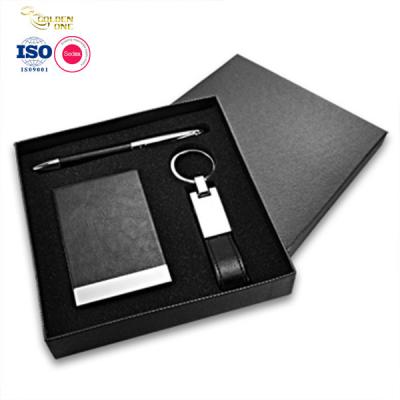 China Hot Sale Car Business Corporate Luxury Promotion Metal Keychain Pen Card Holder Gift Set For Men for sale