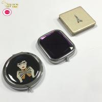 China Hot Sale Portable Round Folded Compact Mirrors Rose Gold Silver Plated Pocket  Making Up Mirror for Gift for sale