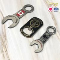 China Souvenir Magnetic Metal Wine Opener With Wooden Handle Kitchen Bar Rest Room for sale