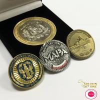China Metal Shiny Gold Plated Coin Custom Soft Enamel Die Casting 3D Blank Euro Souvenir for sale