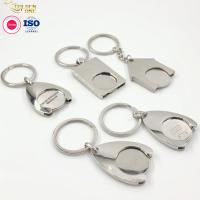 China Clear Personalised Trolley Keyring , Zinc Alloy Custom Trolley Token Key Ring for sale