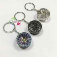 China Customized Las Vegas Souvenir Cut Out Zinc Alloy Spinning Key Chain With Diamond for sale