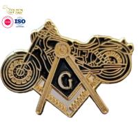 China Hot Sale Custom Freemasonry Logo Pin Freemason Printing Metal Enamel Shiny Gold Masonic Lapel Pins For Gift for sale