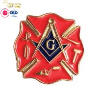 China Hot Sale Custom Freemasonry Logo Pin Freemason Printing Metal Enamel Shiny Gold Masonic Lapel Pins For Gift for sale