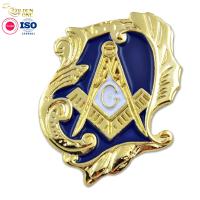 China Hot Sale Custom Freemasonry Logo Pin Freemason Printing Metal Enamel Shiny Gold Masonic Lapel Pins For Gift for sale