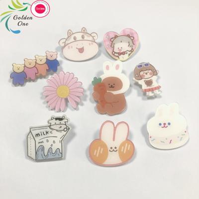 China Cartoon Bear Brooch Acrylic Badge Custom Clothes Cute Lapel Pins For Hat Accessories for sale