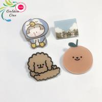 China Custom Cartoon Metalicos Brooch Soft Enamel Metal Lapel Pins Acrylic Badge For Suit Men for sale