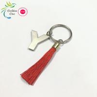 China Backpack Crystal Alphabet Metal Keychains Gifts For Women, Initial Letter Keychain With Color Tassel for sale