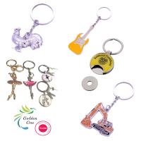 China Custom Metal Blank Logo Trolley Coin Keychain Shopping Cart Embossed Coin Holer Keychain for sale