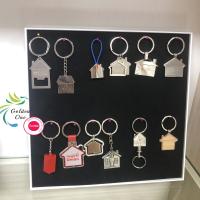 China Custom Shopping Cart Chip Metal Blank Logo Key Ring Trolley Embossed Coin Holder Keychain for sale