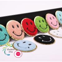 China Custom Logo Patterns Label Brand Chenille Embroidery Patch Iron On Gold Glitter Letters for sale