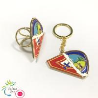 China Gold Plated Sash Soft Enamel Silk Buckle Custom Texas Conference Logo for sale