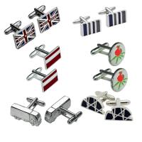 China Clothing Metal Cufflinks Custom Shiny Nickel Jewelry Tie Clip Shirt Coat Gold Cufflinks for sale