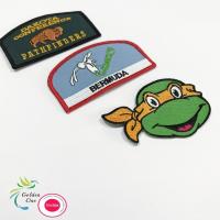 China Embroidered Fabric Cloth Iron On 2d Custom Patches Woven Heat Transfer Letter Embroidery Badge Patch for sale