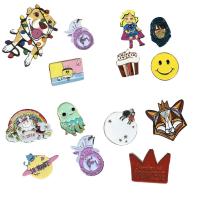 China Custom Cute Logo Badge Waving Flag Pins Soft Enamel Decorations Metal Pins For Clothes for sale