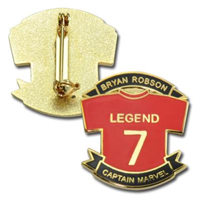 China Metal Zinc Alloy Soft Enamel Jersey Lapel Pin Shiny Nickel Plated Dyed Black Die Struck Emblem for sale
