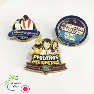 China Custom Plated Logo Metal Pin Badges Zinc Alloy Pathfinder Club Enamel Pins For Clothing for sale