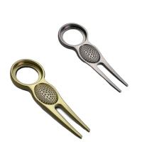 China Modern design golf divot repair tool golf pitchfork creative metal custom color soft enamel fork golf divot tool for sale