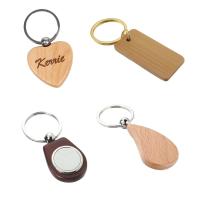 China Wholesale Pendant Keychain Blank Beech Wood Rectangle Heart Square Round Oval Plain Folk Art Wooden Keyring for sale