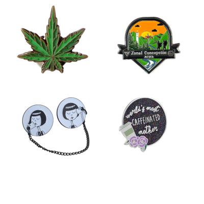China metal plated badge cute glitter anime cartoon brooch flower shape carival custom soft hard enamel pins  for sale