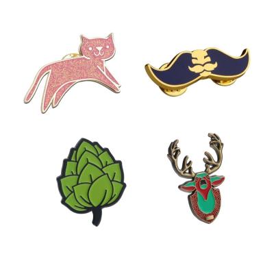 China Custom soft hard enamel pin shape gold plated zinc alloy metal business cute men lapel pin brooch for  clothes for sale