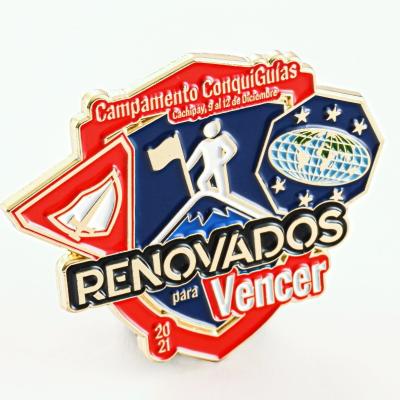 China Youth society club finder soft enamel lapel pin For bar printing logo pathfinder adventist camporee for sale
