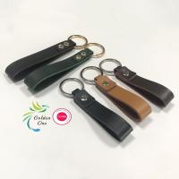 China Custom Logo Plain Key Holder Metal Rivet Key Chain Promotional Gift Pu Leather Keychain for sale