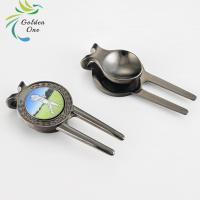 China Wholesale single double pronged forks golf accessories metal zinc alloy colorful repair golf divot tools for sale