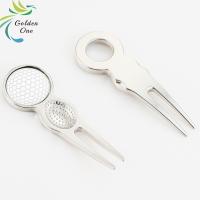 China Wholesale single double pronged forks golf accessories metal zinc alloy colorful repair golf divot tools for sale