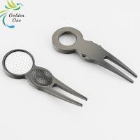 China Wholesale single double pronged forks golf accessories metal zinc alloy colorful repair golf divot tools for sale