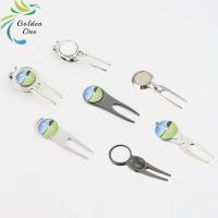 China custom special shape metal pitch repair golf pitch divot tools with magnetic ball marker for sale
