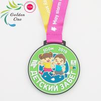 China Brass medallion running award antique bronze shiny gold sport events acrylic printing custom logo medal  for sale