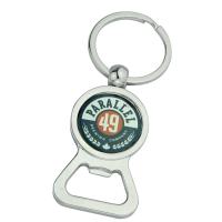 China Personalisable practical brands character laser logo decoration art bottle shaped opener metal keychain for sale
