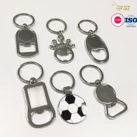 China Personalisable practical brands character laser logo decoration art bottle shaped opener metal keychain for sale