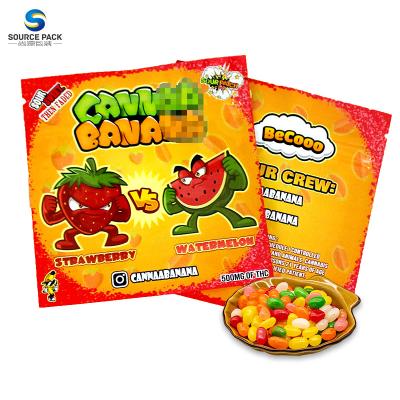 China Zipper Plastic Weed Packaging Bags For CBD Gummies Candy for sale