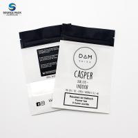 China White Kraft Paper Weed Packaging Bag Stand Up Pouch Zipper With Window for sale