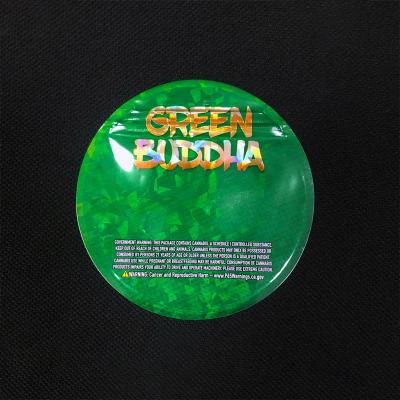 China Laser Effect Round Weed Packaging Bag With Aluminum Foil for sale