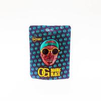 China Gold Stamping UV Printed Marijuana Packaging Bag Custom Aluminum Foil Pouch 3.5g for sale