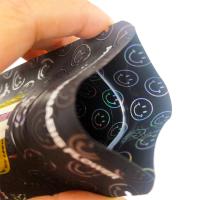 China UV Printing Holographic Weed Packaging Mylar Bag THC Zipper Stand up Pouch for sale
