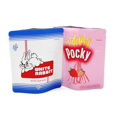 China Stand up Pouch CBD Marijuana Packaging Custom 3.5g Bag with Zipper for sale