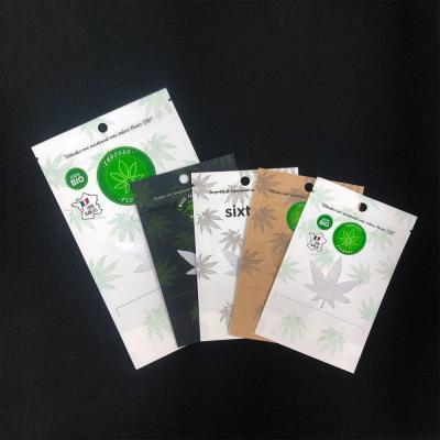 China Eco Friendly Marijuanna Flower Packaging Bag CBD Kraft Paper Stand up Pouches with Window for sale