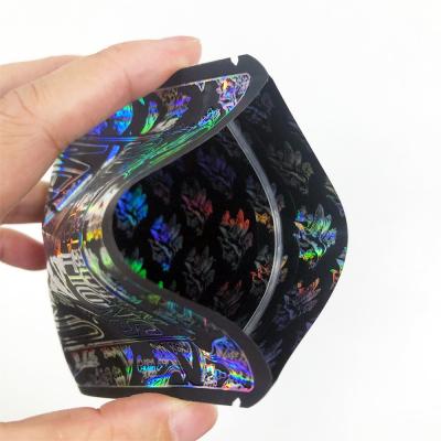 China 3 Side Seal Marijuanna Packaging Bag Mylar Holographic With Zipper for sale