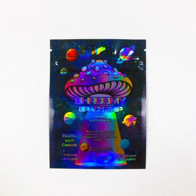 China Customized Weed Packaging Bag Zipper Holographic For CBD Marijuanna Flower for sale
