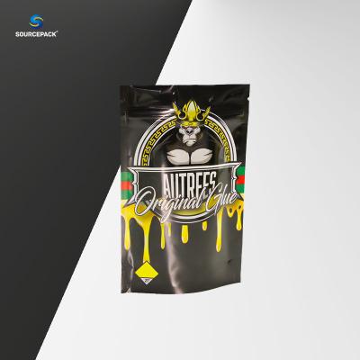 China Zipper Mylar Weed Packaging Bags Stand Up Pouch For CBD THC Marijuanna Flower for sale