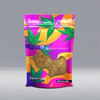 China Food Grade Mylar Weed Packaging Bags Ziplcok Marijuanna Standing Pouch with Window for sale